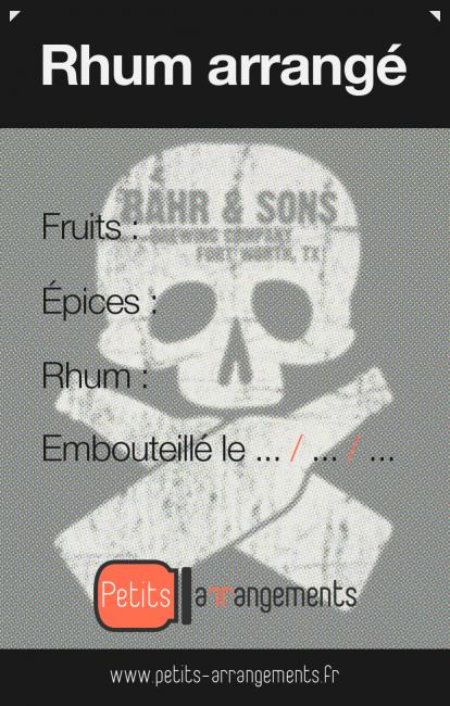 Étiquettes de rhum arrangé | Petits Arrangements